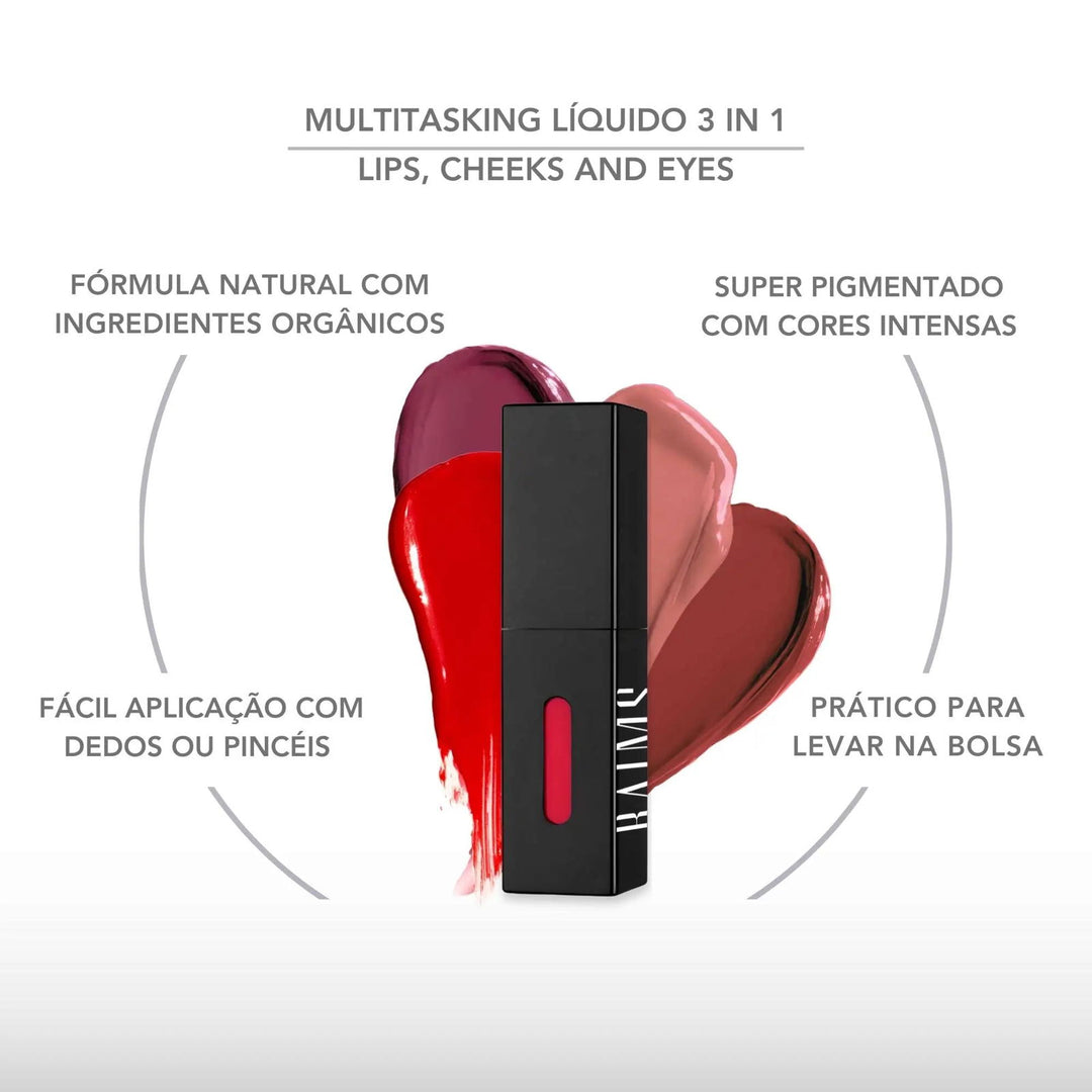 Multifuncional Multi Tint Minimalist 3 in 1 - Batom, Blush e Sombra | Baims